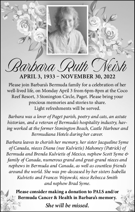 Barbara Neish Obituary (2023) - Legacy Remembers