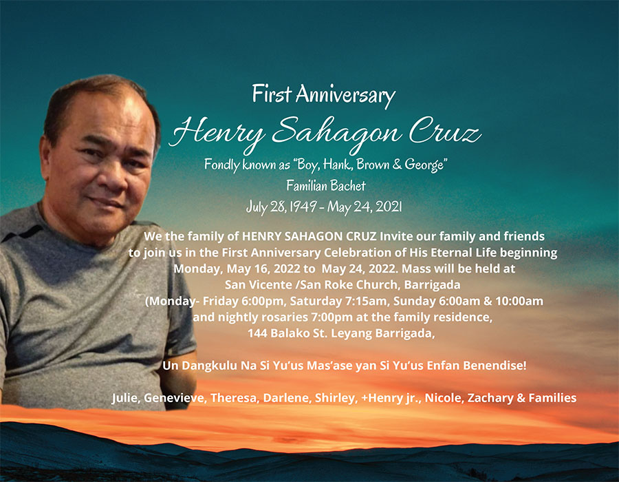 Henry Cruz Obituary (1949 - 2022) - Hagatna, Guam - Pacific Daily News