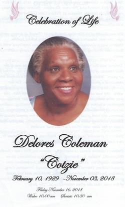 Delores Coleman Obituary - Death Notice and Service Information