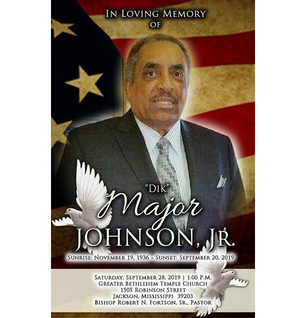 Major Johnson Obituary (2019) - JACKSON, MS - Jackson Memorial Funeral ...