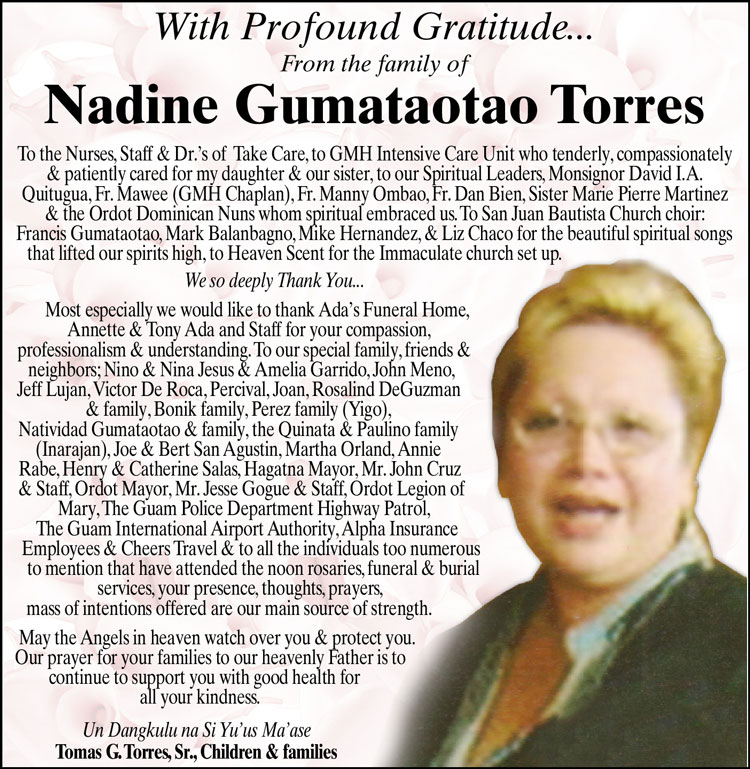 Nadine Torres Obituary (2009) - Hagatna, Guam - Pacific Daily News