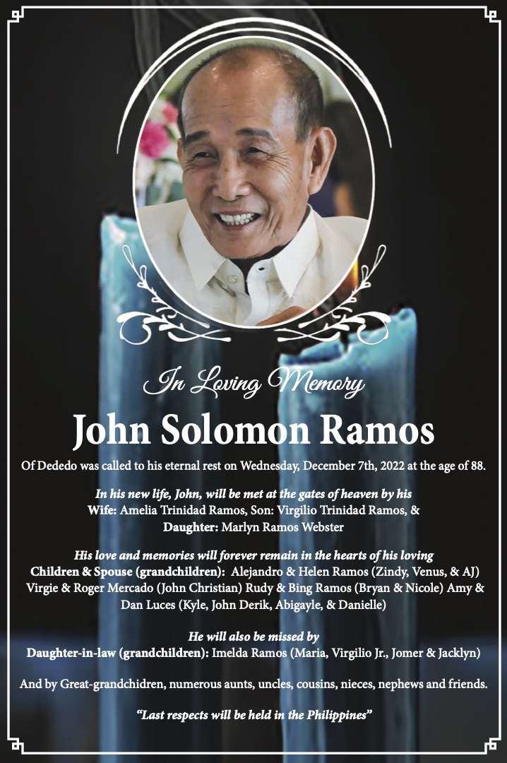 John Ramos Obituary (2022) - Hagatna, GU - Pacific Daily News