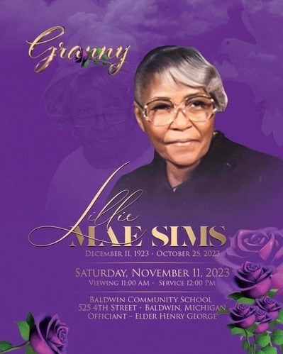 Lillie Sims Obituary (1923 - 2023) - Idlewild, MI - The Lake County Star