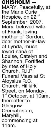 Mary Chisholm Obituary (2007) - Legacy Remembers
