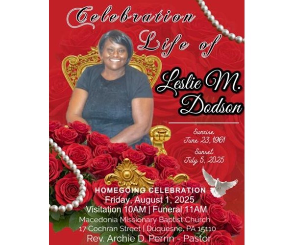 Leslie Michelle "Bryant" Dodson Obituary (2025) - Clairton, PA - Robert ...