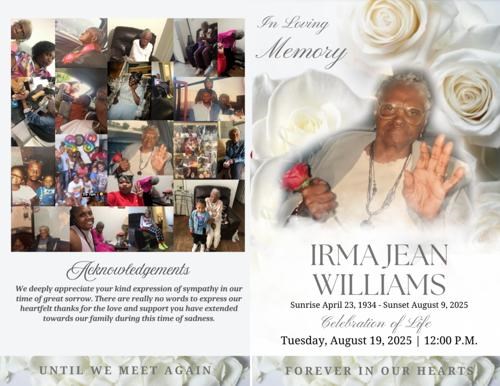 Irma Jean Williams Obituary (2025) - Tulsa, OK - Dyer Memorial Chapel ...