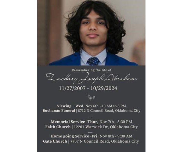 Zachary Joseph Abraham Obituary (2024) - Oklahoma City, OK - Buchanan ...