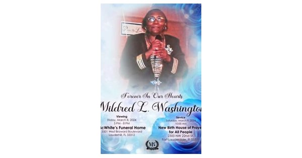 Mildred L. Washington Obituary (2024) - Fort Lauderdale, FL - McWhite's ...