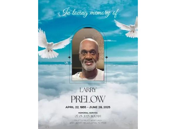 Larry Prelow Obituary (2025) - Houston, TX - Pruitt & Pruitt Mortuary ...