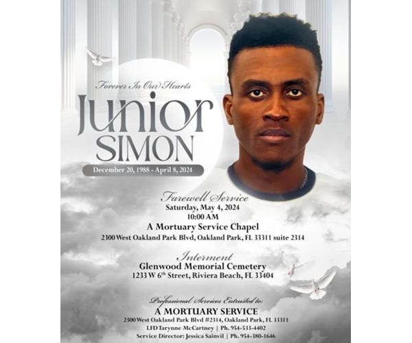 Junior Simon Obituary (2024) - Oakland Park, FL - A Mortuary Service ...