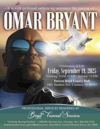 Omar Bryant Obituary (2025) - Camden, NJ - Boyd Funeral Home - Camden