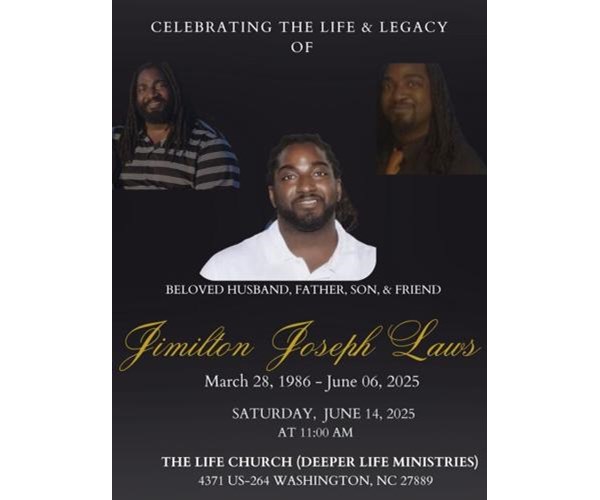Jimilton Joseph Laws Obituary (2025) - Washington, NC - Leon Randolph ...