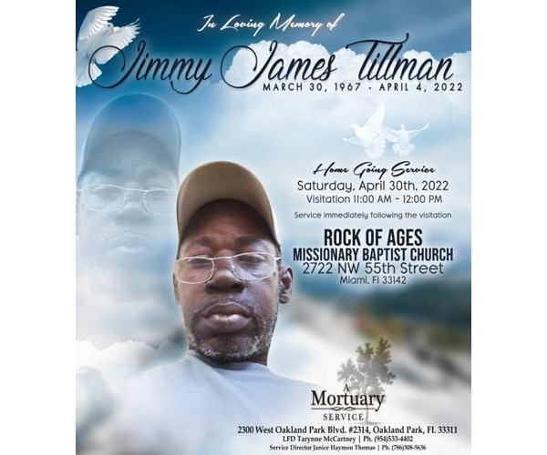 Jimmy Tillman Obituary (2022) - Oakland Park, FL - A Mortuary Service ...