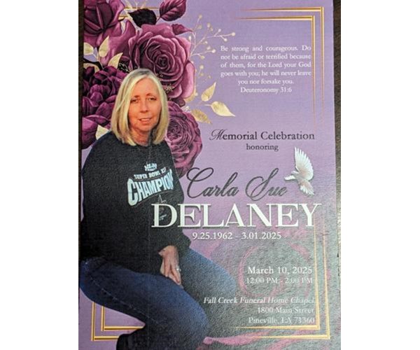 Carla Sue Delaney Obituary (2025) - Pineville, LA - Fall Creek Funeral ...
