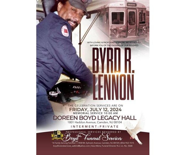 Byrd Lennon Obituary (2024) - Camden, NJ - Boyd Funeral Home - Camden