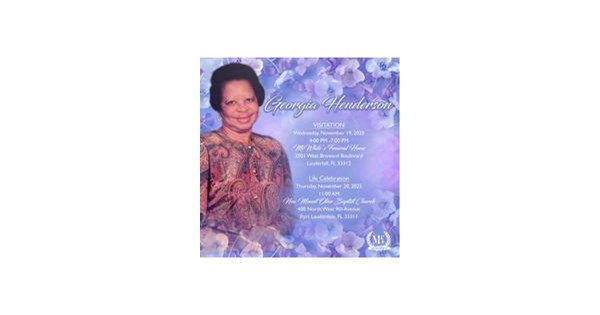 Georgia Henderson Obituary (2025) - Fort Lauderdale, FL - McWhite's ...