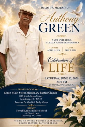 Anthony Dwight "Tony" Green Obituary (2026) - Louisburg, NC ...
