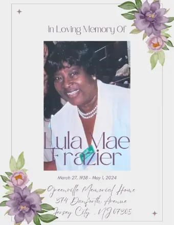 Lula Mae Frazier Obituary (2024) - Jersey City, NJ - Greenville ...