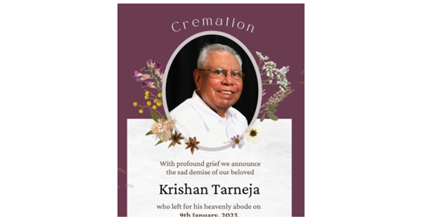 Krishan S. Tarneja Obituary (2023) - Pittsburgh, PA - Beinhauer Family ...