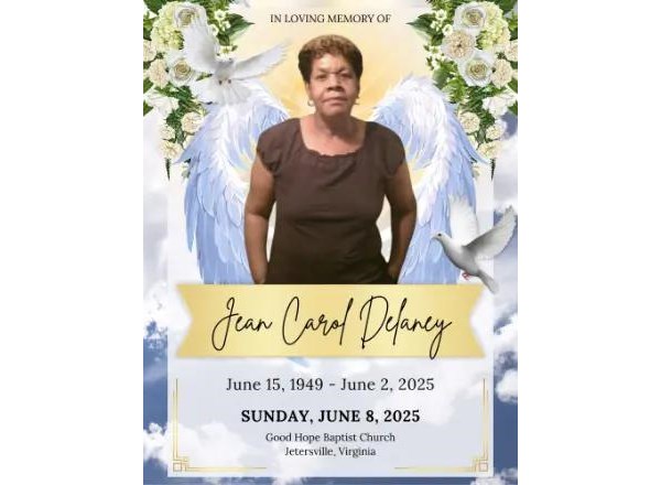 Jean Carol Delaney Obituary (2025) - Amelia, VA - M. W. Hawkes Funeral ...