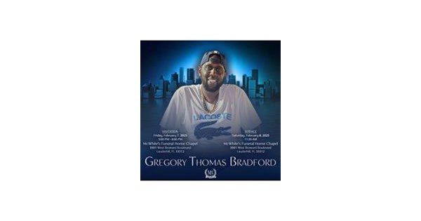 Gregory Thomas Bradford Obituary (2025) - Fort Lauderdale, FL - McWhite ...
