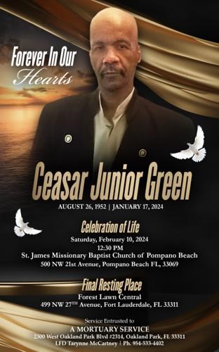 Ceasar Junior Green Obituary (2024) - Oakland Park, FL - A Mortuary ...