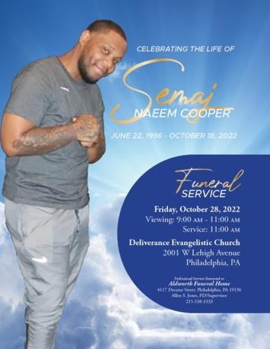 Semaj Naeem Cooper Obituary (2023) - Philadelphia, PA - Aldworth ...