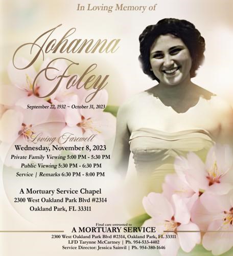 Johanna Foley Obituary (2023) - Oakland Park, FL - A Mortuary Service ...