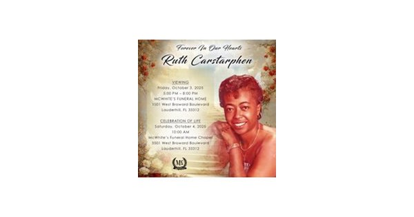 Ruth Carstarphen Obituary (2025) - Fort Lauderdale, FL - McWhite's ...