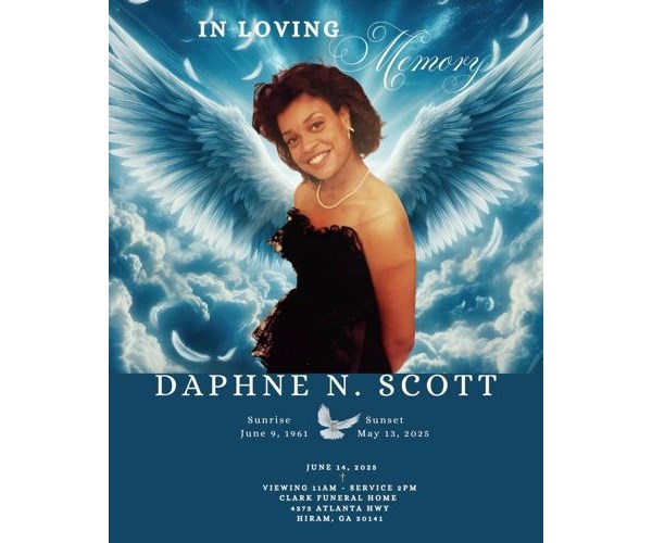 Daphne Noreen Scott Obituary (2025) - Hiram, GA - Clark Funeral Home ...