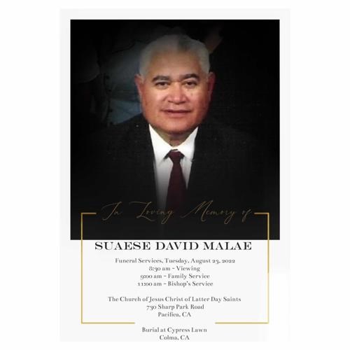 Suaese Malae Obituary (1945 - 2022) - Legacy Remembers
