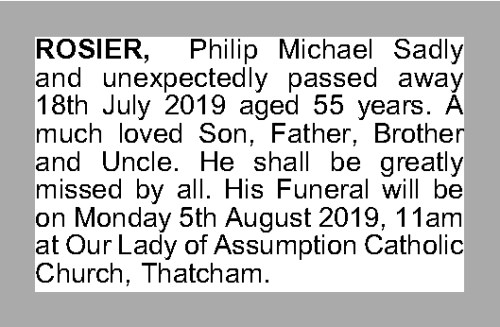 Philip Rosier Obituary (2019) - Newbury, Berkshire - Newbury Today