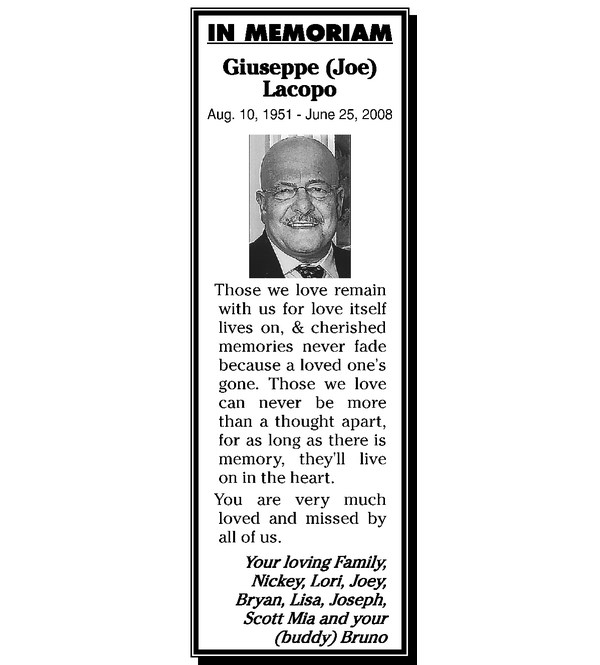Giuseppe Lacopo Obituary (2011) - South Bend, IN - South Bend Tribune