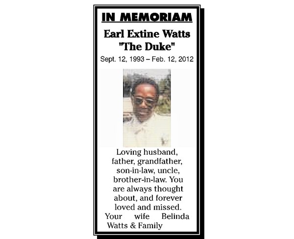 Earl Watts Obituary (2013) - South Bend, IN - South Bend Tribune
