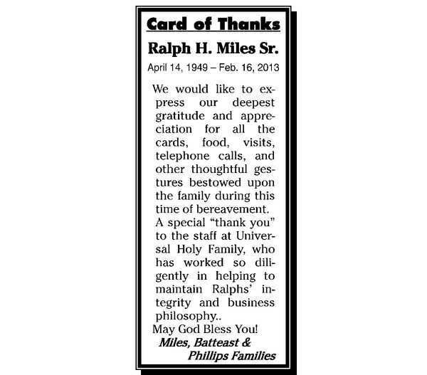 Ralph Miles Obituary (2013) - South Bend, IN - South Bend Tribune