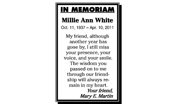 Millie White Obituary (2013) - South Bend, IN - South Bend Tribune