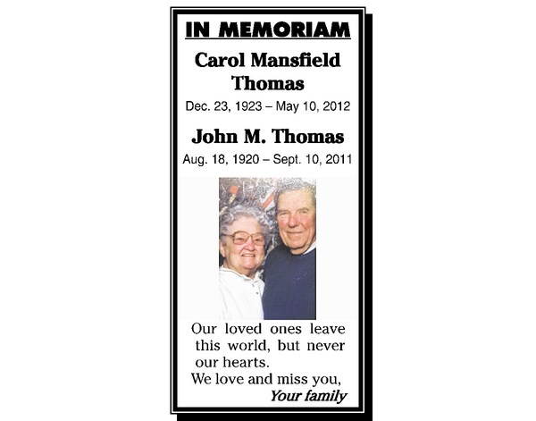Carol Thomas Obituary (2013) - South Bend, IN - South Bend Tribune