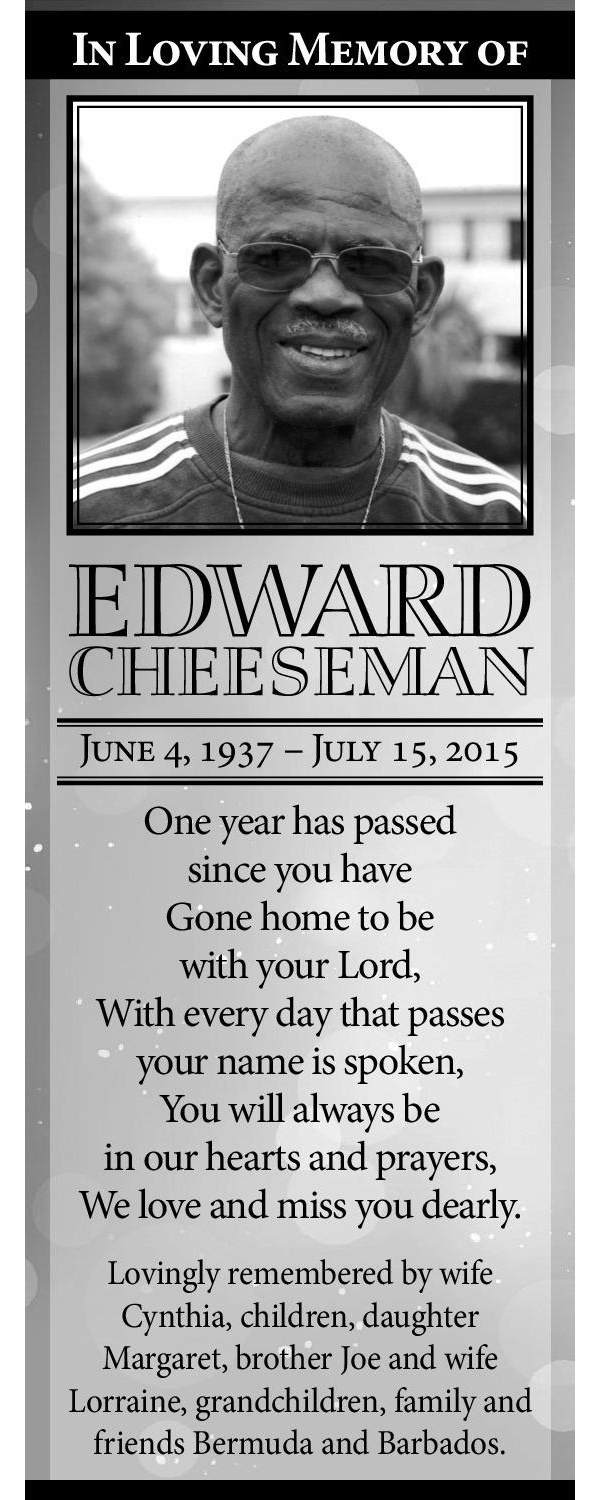 Edward Cheeseman Obituary (2016) - Hamilton, Bermuda - The Royal Gazette