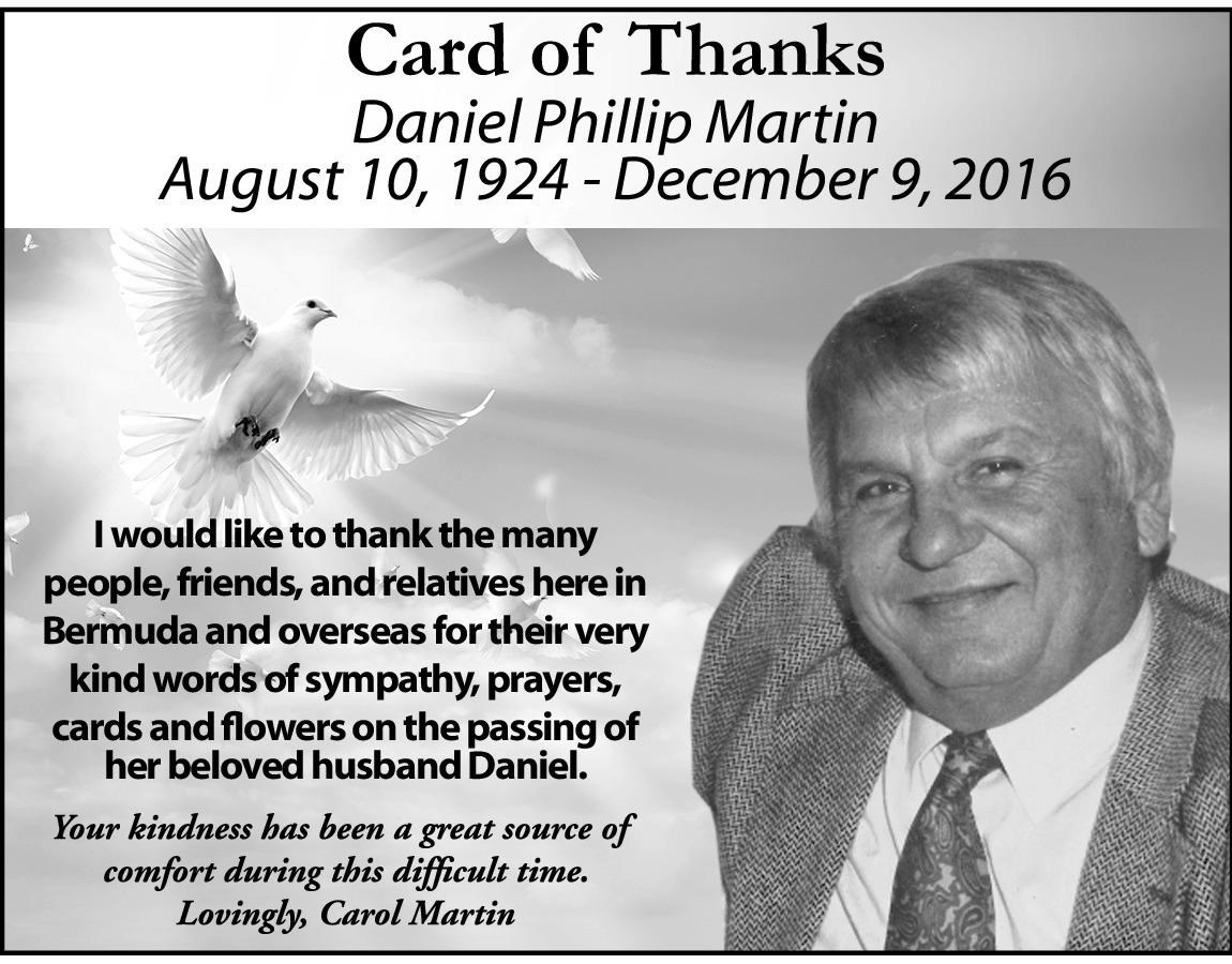 Daniel Martin Obituary (2017) - Hamilton, Bermuda - The Royal Gazette