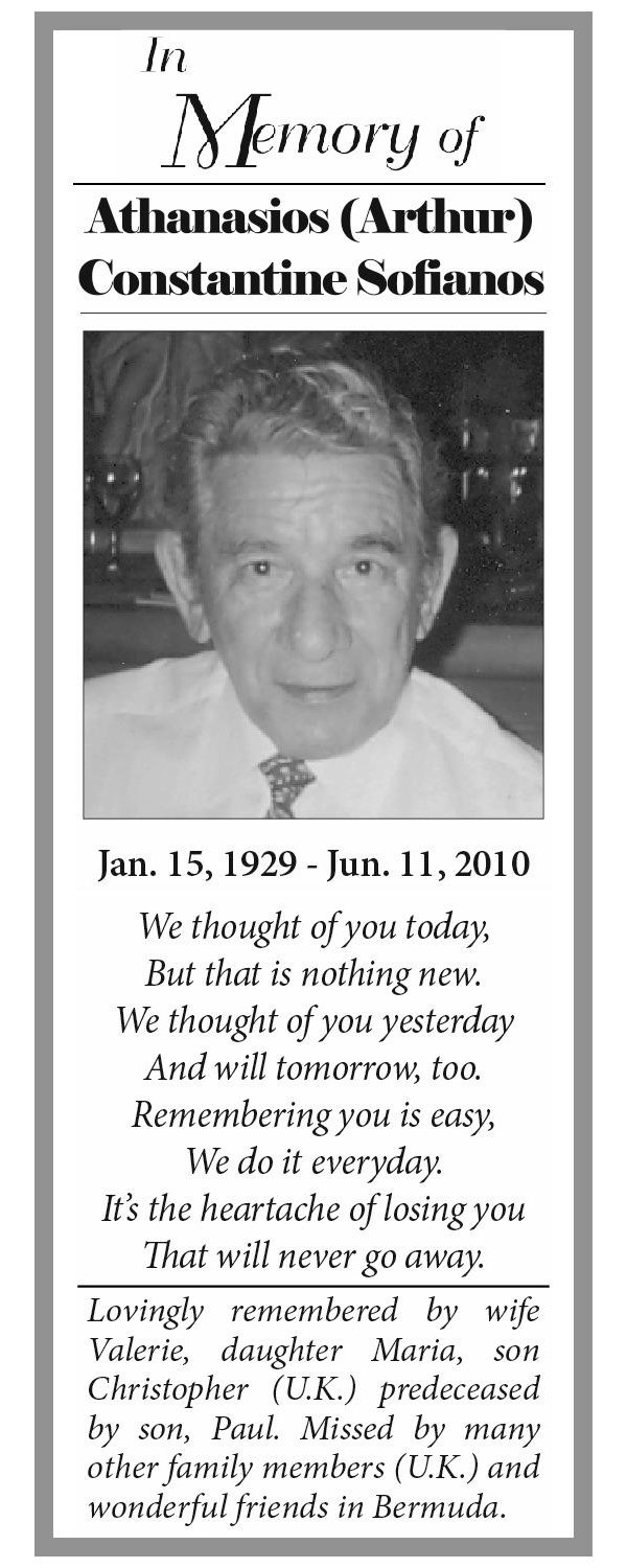 Athanasios Sofianos Obituary (2019) - Hamilton, Bermuda - The Royal Gazette