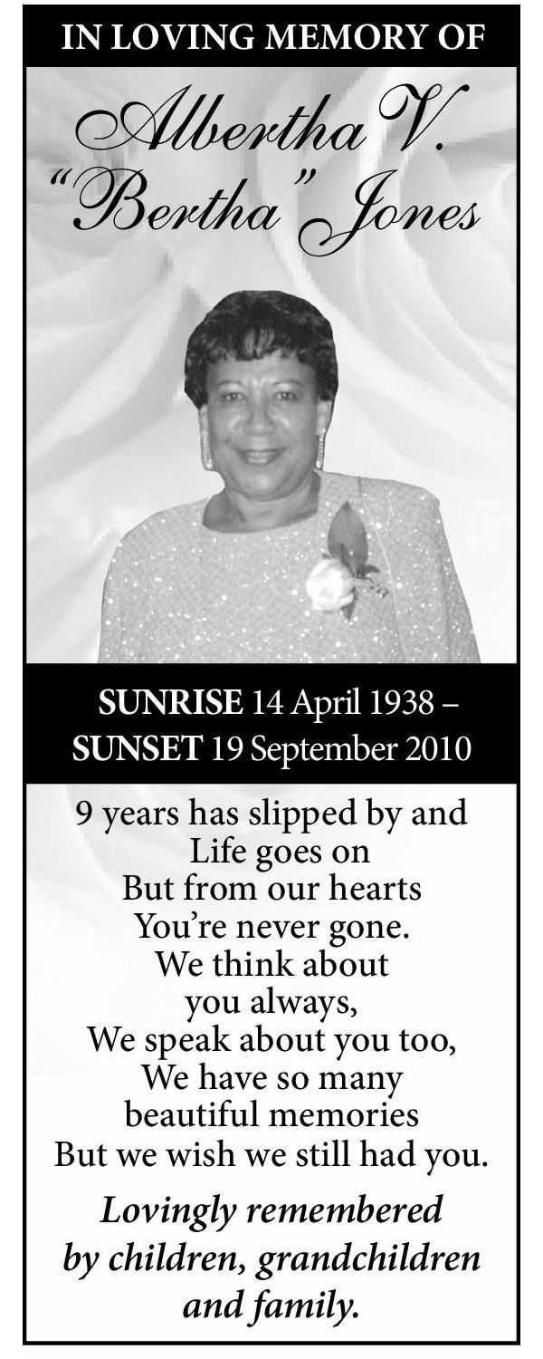 Albertha Jones Obituary (2019) - Hamilton, Bermuda - The Royal Gazette