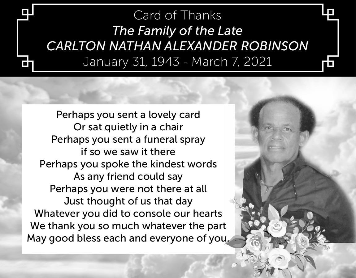 Carlton Robinson Obituary (2021) - Pembroke, Bermuda - The Royal Gazette