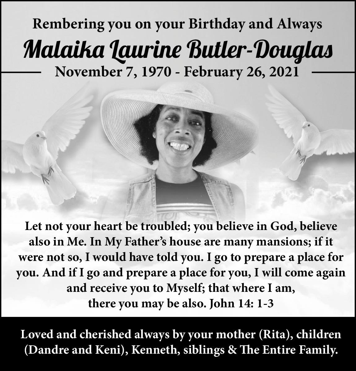 Malaika Butler-Douglas Obituary (2021) - Devonshire, Bermuda - The ...