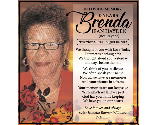 Brenda Hayden Obituary (2022) - Southampton, Bermuda - The Royal Gazette