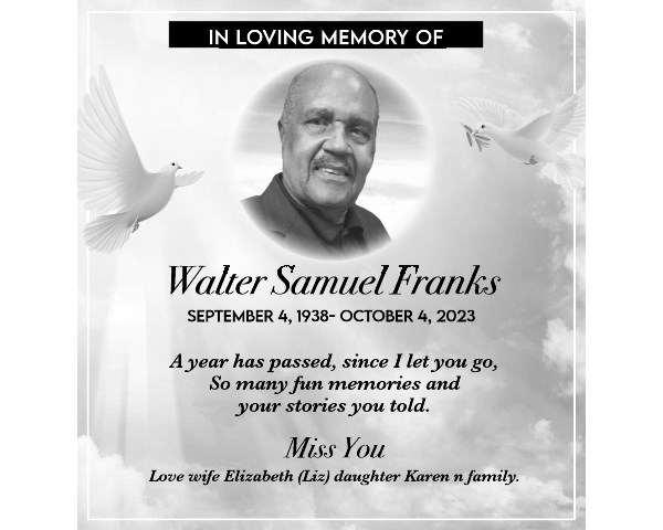 Walter Franks Obituary (2024) - Unknown, Bermuda - The Royal Gazette