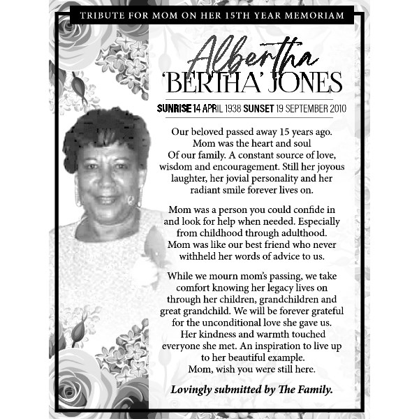 Albertha Jones Obituary (2025) - Hamilton, Bermuda - The Royal Gazette