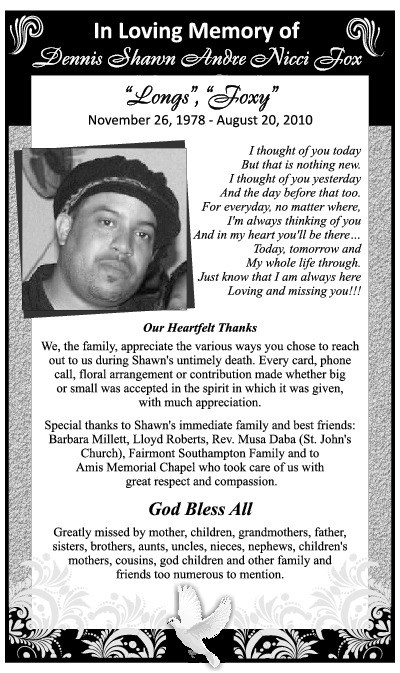 DENNIS FOX Obituary (2011) - Southampton, Bermuda - The Royal Gazette