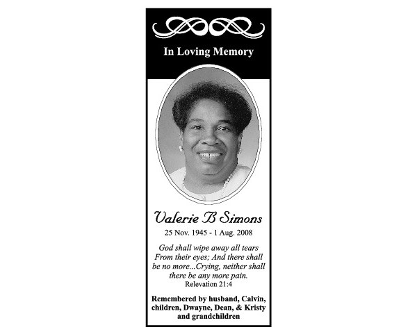 Valerie Simons Obituary (2012) - Devonshire, Bermuda - The Royal Gazette