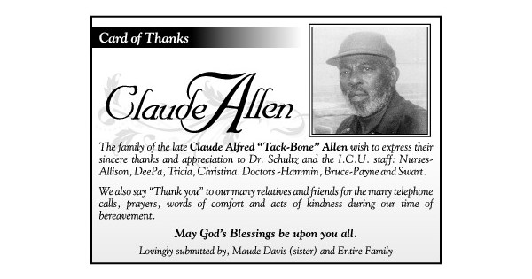 Claude Allen Obituary (2012) - Paget, Bermuda - The Royal Gazette