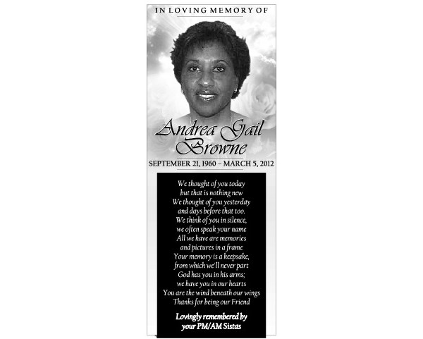 Andrea Browne Obituary (2013) - Somerset, Bermuda - The Royal Gazette
